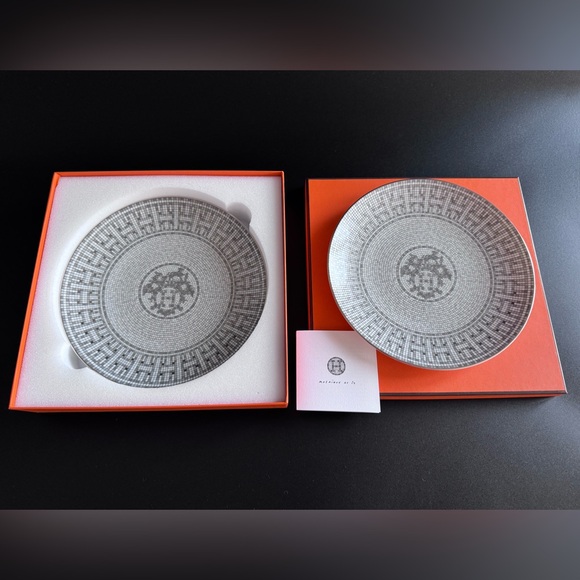 Hermes | Dining | Hermes Mosaique Au 24 Platinum Dessert Plate In ...